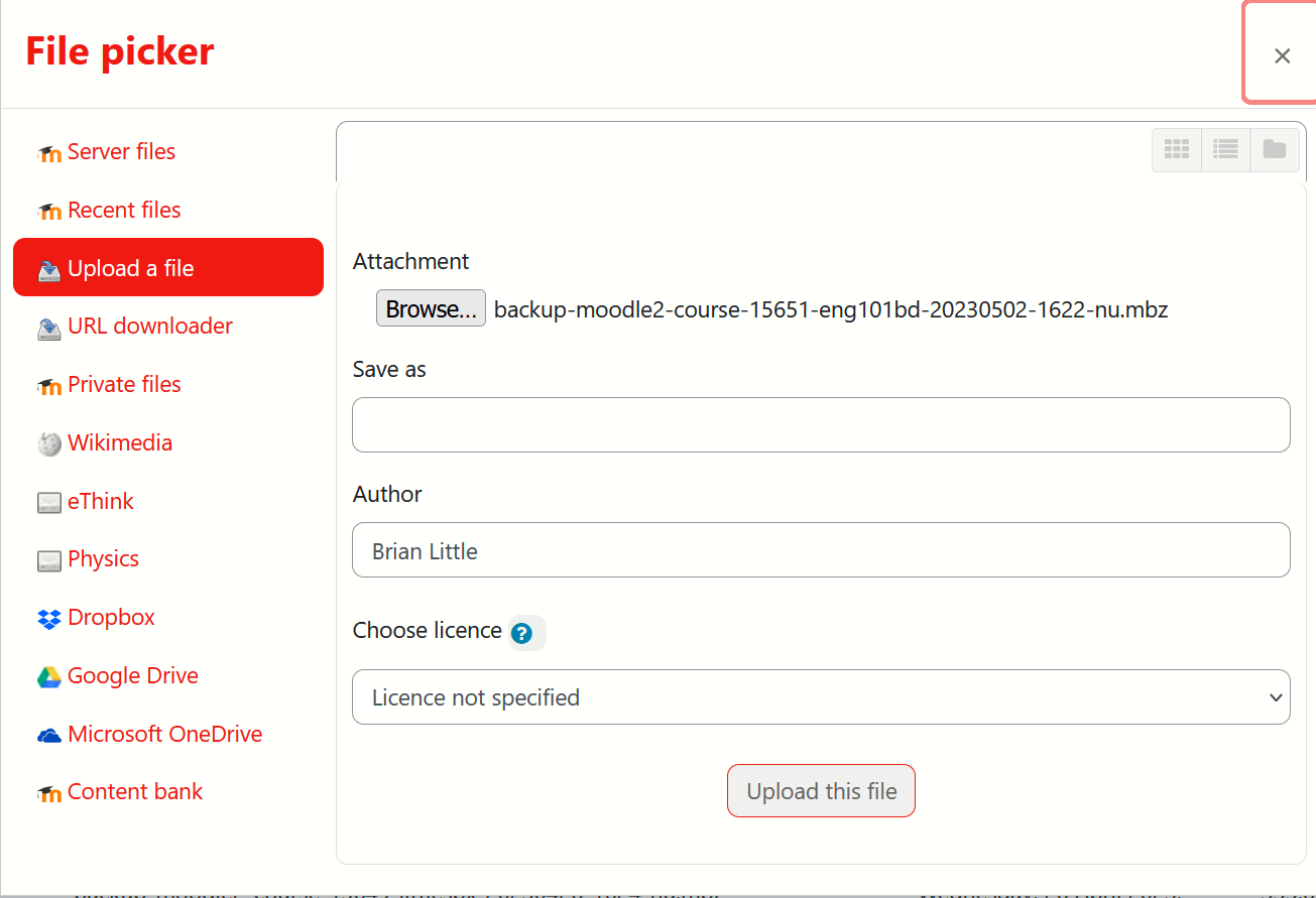 How To Restore A Moodle 4 Class Site From A Backup File Faculty Davidson Technology